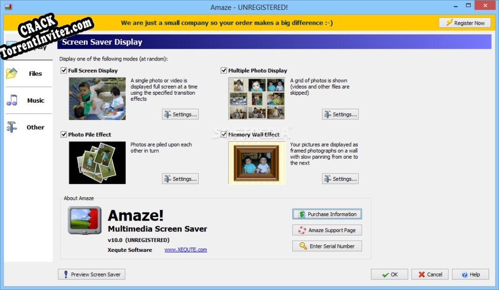 Amaze Multimedia Screen Saver key generator » Download