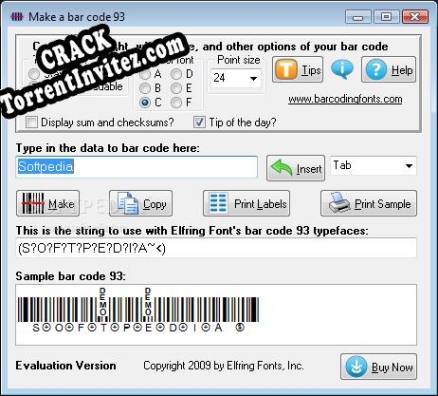Free key for Bar Code 93 Font Set » Download