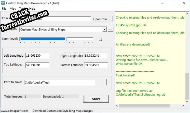 Registration key for the program Custom Bing Maps Downloader » Download