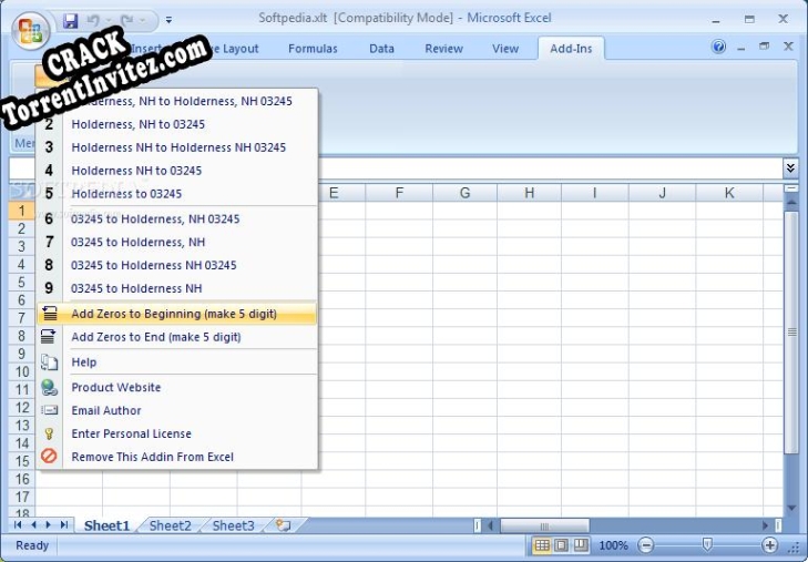 Excel Zip Codes Convert, Lookup & Format Software key free » Download