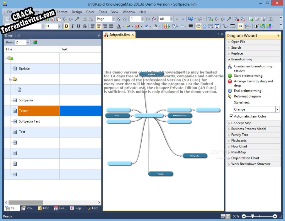 Registration key for the program InfoRapid KnowledgeMap » Download