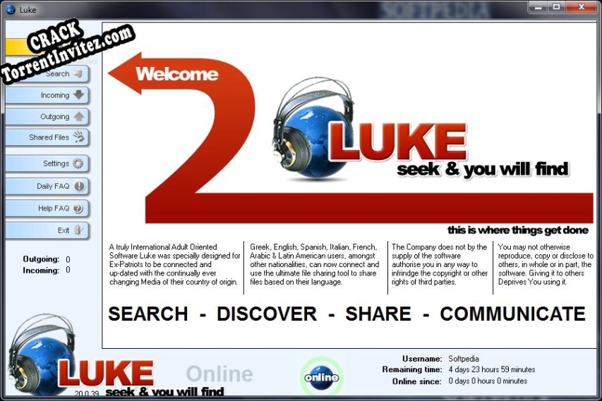 Registration key for the program Luke » Download