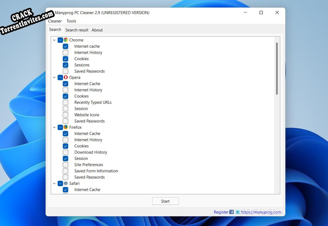 Registration key for the program Manyprog PC Cleaner » Download