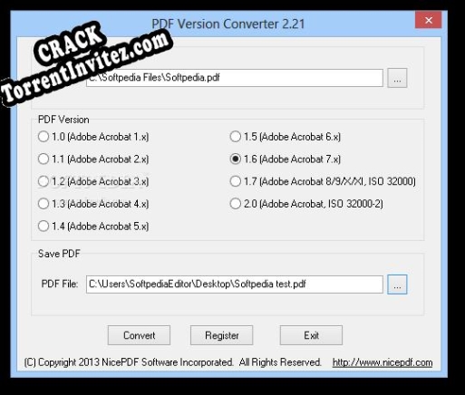 Registration key for the program PDF Version Converter » Download