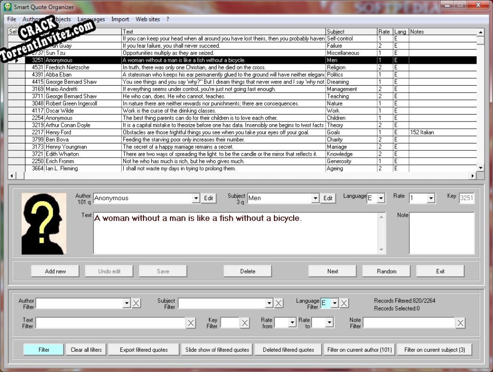 Smart Quote Organizer Key generator » Download