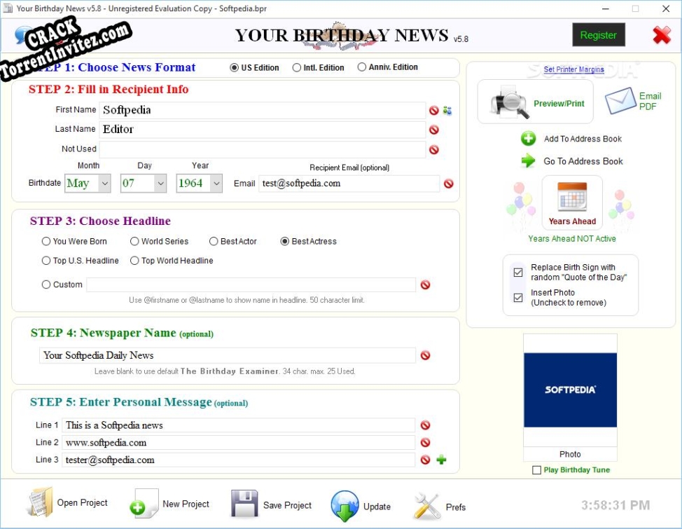 Your Birthday News Key generator » Download
